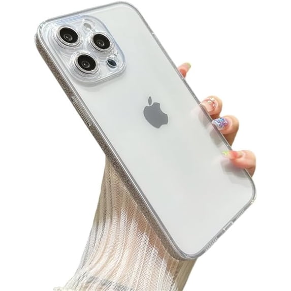Bling Glitter Edge Camera Protection Clear Phone Case for iPhone (Black ...