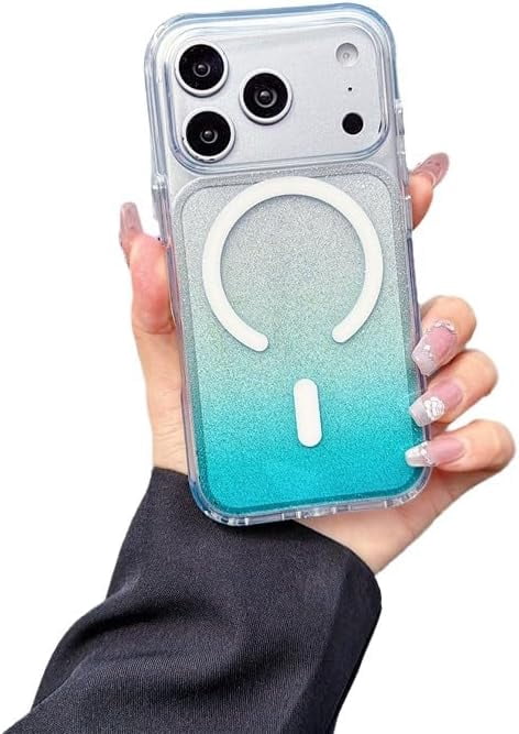 Bling Glitter Gradient Back Magnetic Phone Case for iPhone, Compatible ...