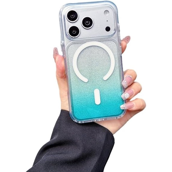 Bling Glitter Gradient Back Magnetic Phone Case for iPhone, Compatible ...