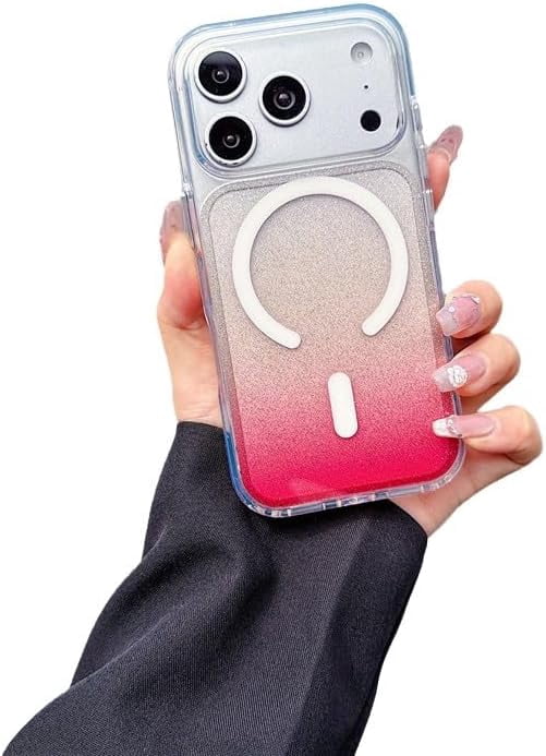 Bling Glitter Gradient Back Magnetic Phone Case for iPhone, Compatible ...