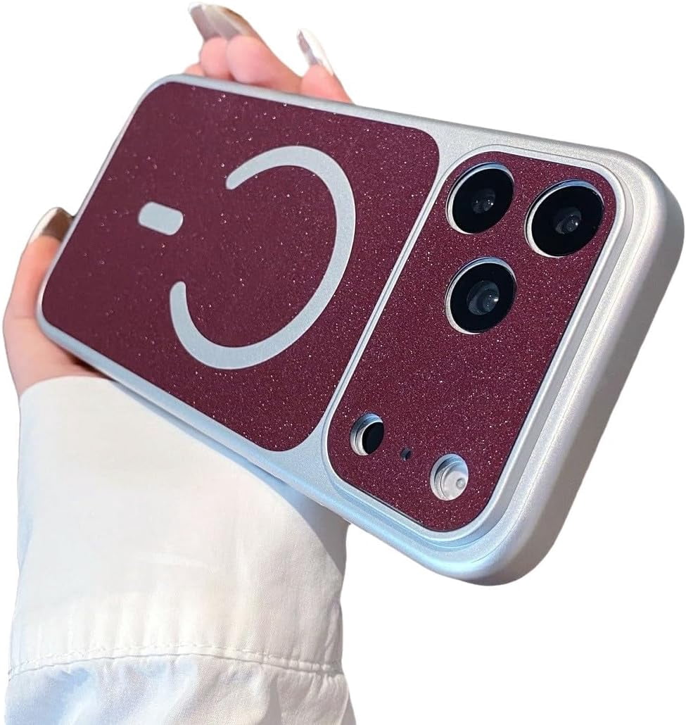 Bling Glitter Leather Back Camera Protect Magnetic Phone Case for ...