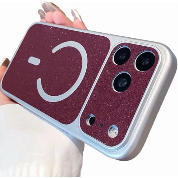 Bling Glitter Leather Back Magnetic Phone Case for iPhone, Compatible ...
