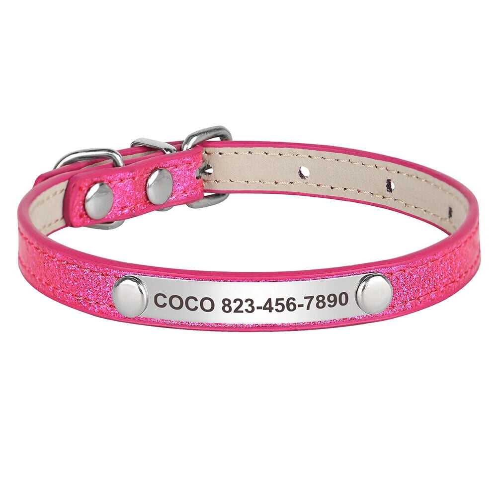 Bling Glitter Personalized Dog Cat Collar Small Pet Puppy Name ID Tag ...