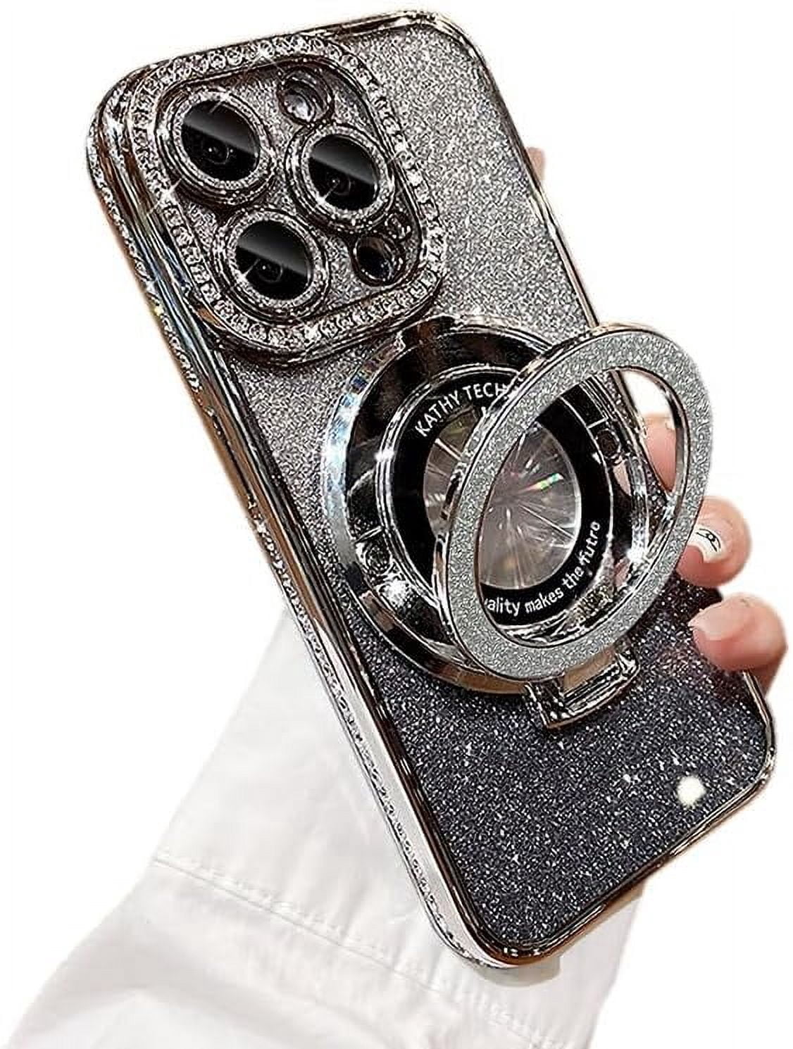 Bling Glitter Phone Case Compatible with iPhone 15 Pro Max, Kickstand ...