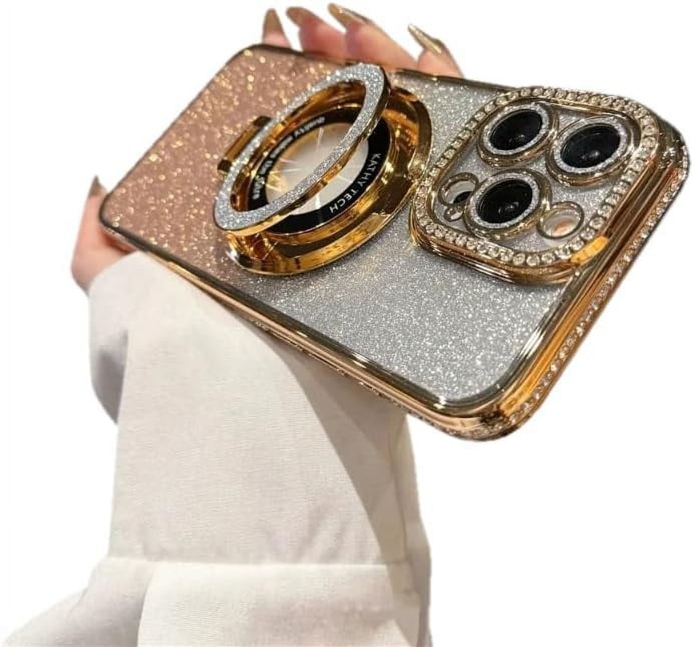 Bling Glitter Phone Case Compatible with iPhone 16 Pro Max, Kickstand ...