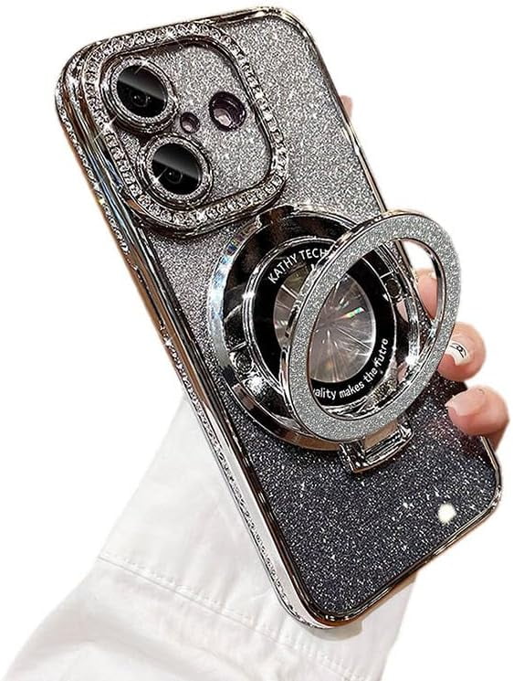 Bling Glitter Phone Case Compatible with iPhone 17, Kickstand Camera ...