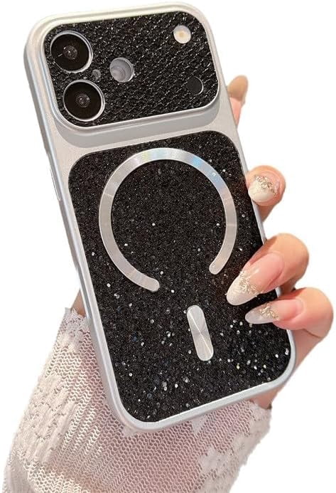 Bling Glitter Rhombus Camera Protect Diamond Magnetic Phone Case for ...