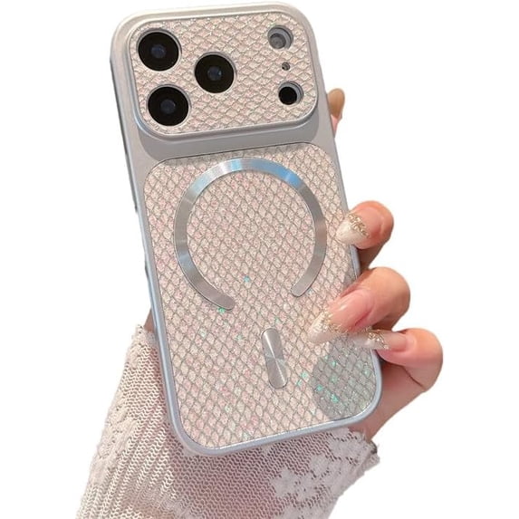 Bling Glitter Rhombus Camera Protect Diamond Magnetic Phone Case for ...