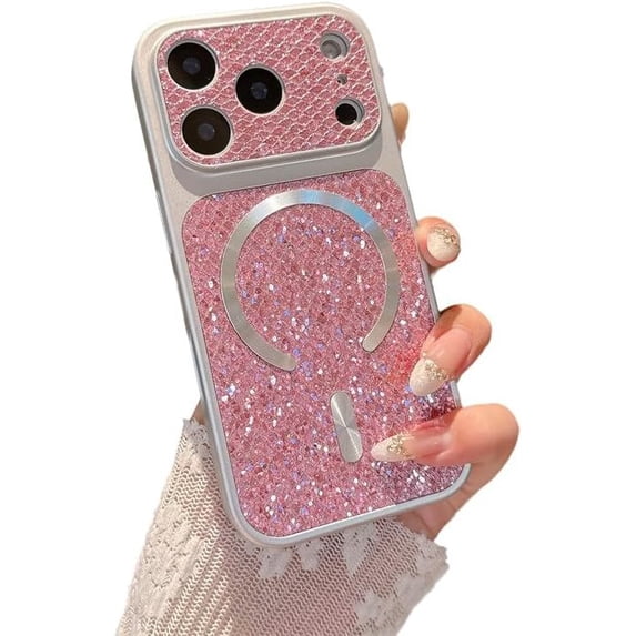 Bling Glitter Rhombus Camera Protect Diamond Magnetic Phone Case for ...