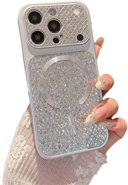 Bling Glitter Rhombus Camera Protect Diamond Magnetic Phone Case for ...