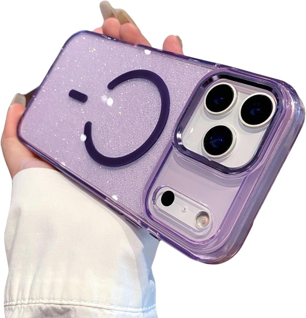 Bling Glitter Shiny Clear Magnetic Phone Case for iPhone, Compatible ...