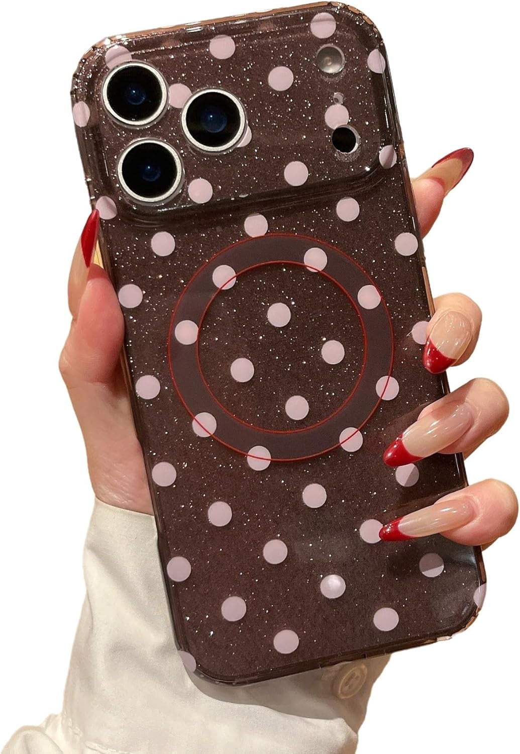 Bling Glitter Simple Polka Dots Camera Protect Magnetic Phone Case for ...