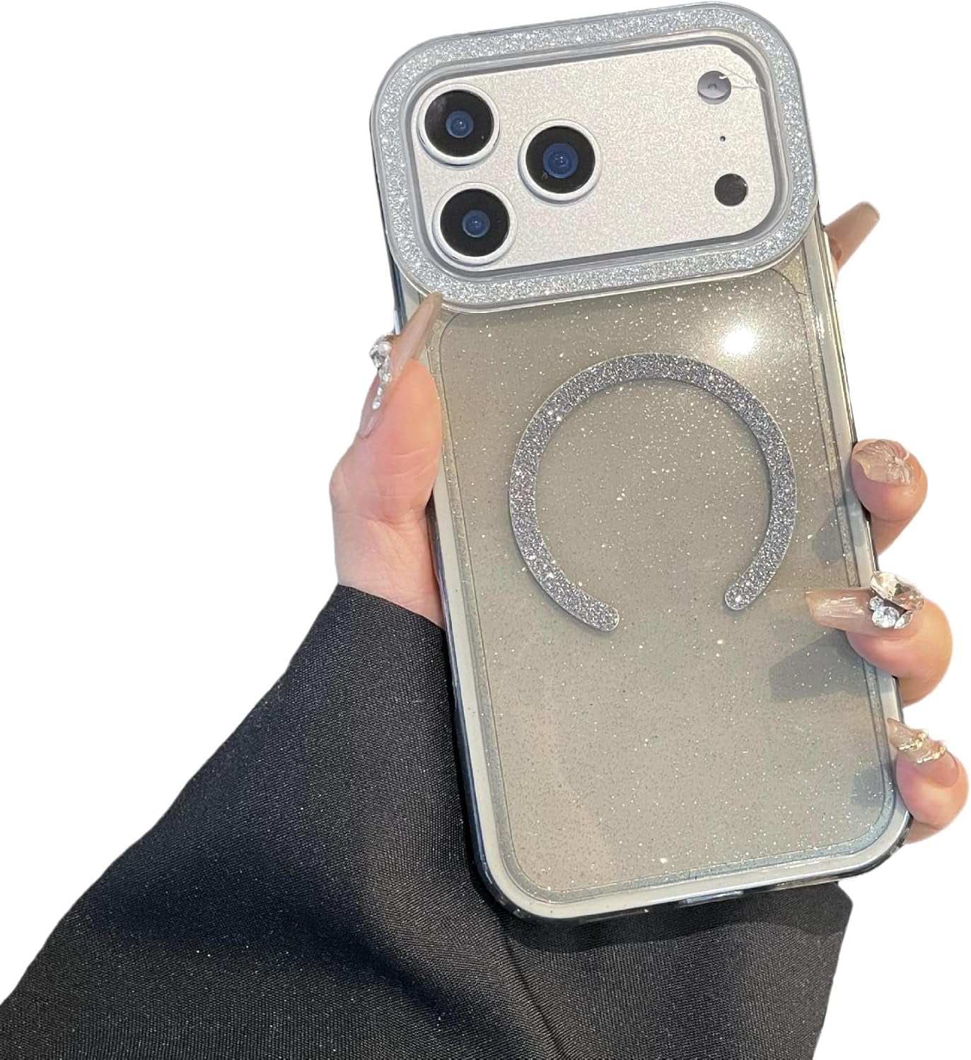 Bling Glitter Sparkle Camera Edge Magnetic Phone Case for iPhone ...