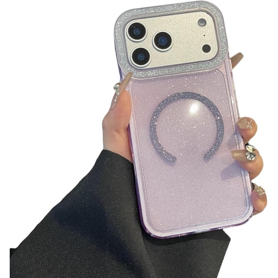 Bling Glitter Sparkle Camera Edge Magnetic Phone Case for iPhone ...