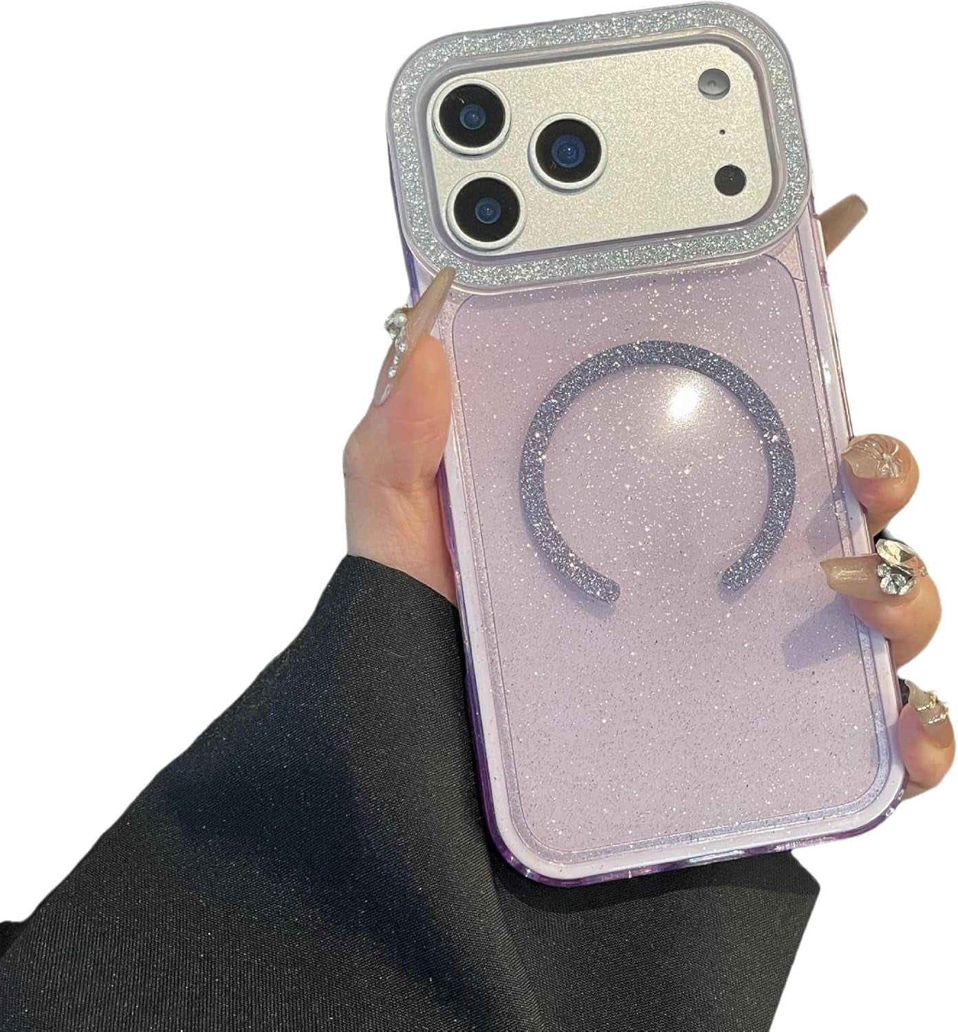 Bling Glitter Sparkle Camera Edge Magnetic Phone Case for iPhone ...