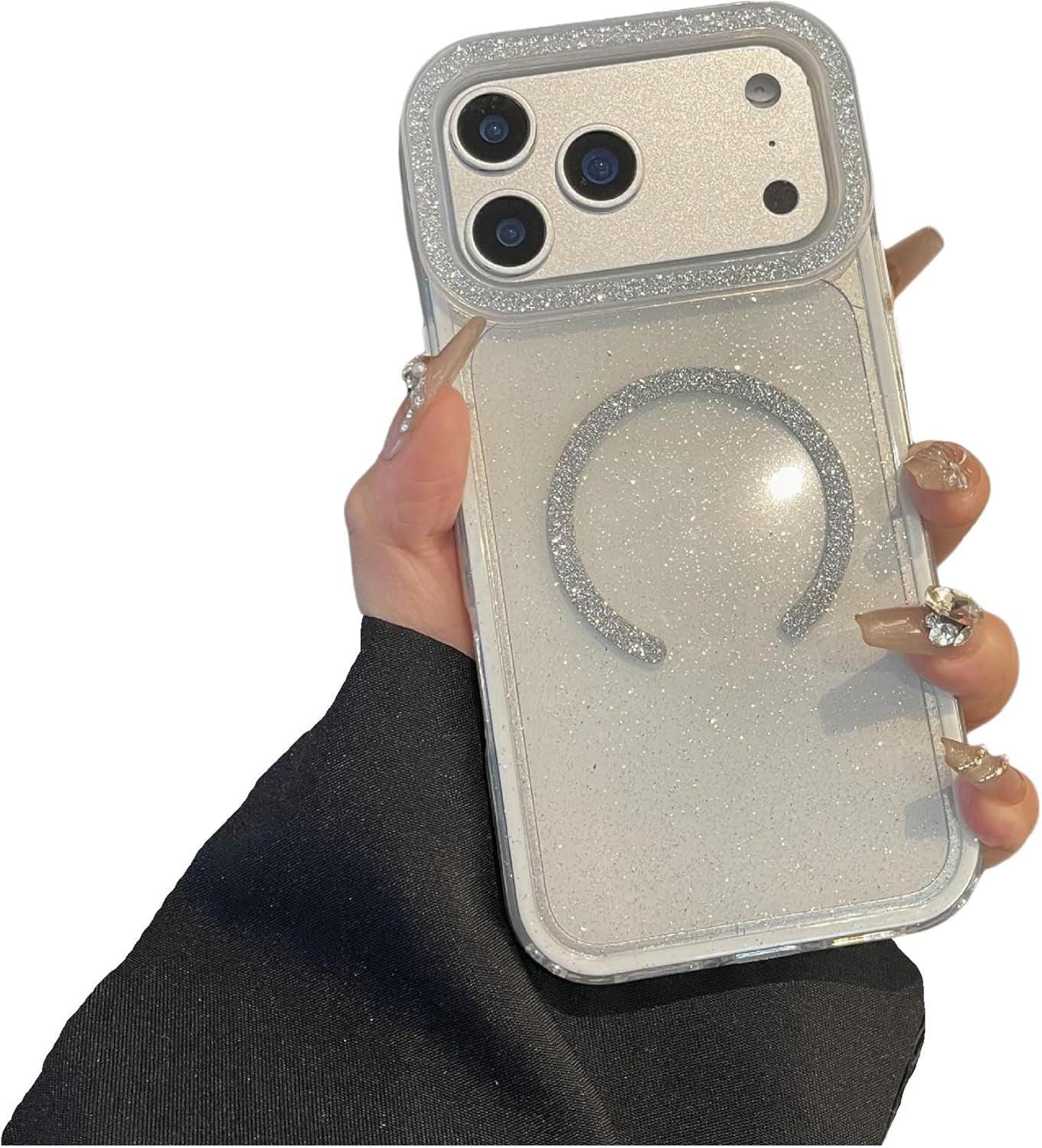 Bling Glitter Sparkle Camera Edge Magnetic Phone Case for iPhone ...