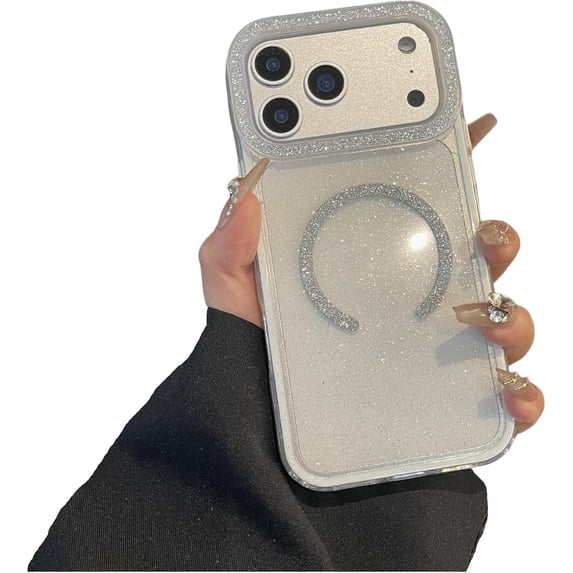 Bling Glitter Sparkle Camera Edge Magnetic Phone Case for iPhone ...