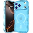 Bling Glitter Wavy Frame Camera Protect Magnetic Phone Case for iPhone ...