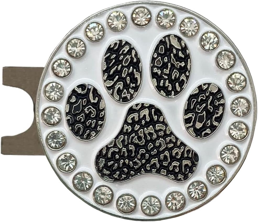 Bling Golf Ball Marker with Magnetic Hat Clip – Paw Print Sparkly ...
