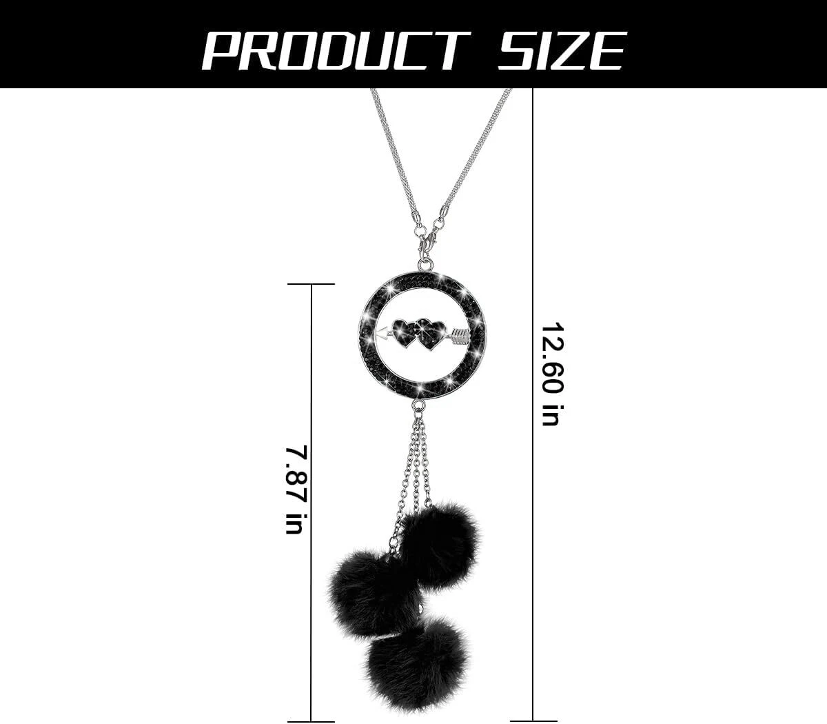 Bling Heart Car Hanging Accessories, Crystal Rhinestone Vehicle ...
