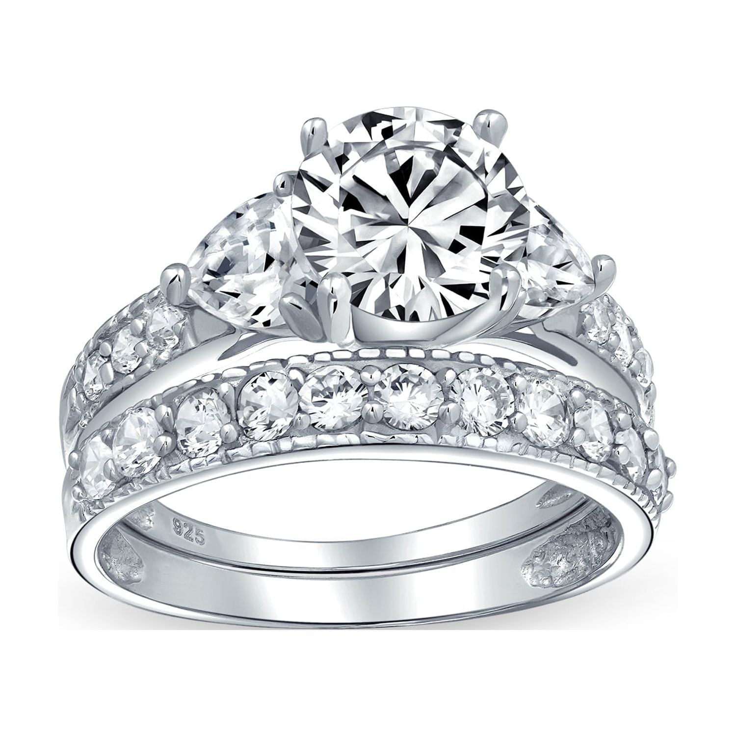 Bling Jewelry Womens Classic Cocktail Statement Ring: 3CT Round ...