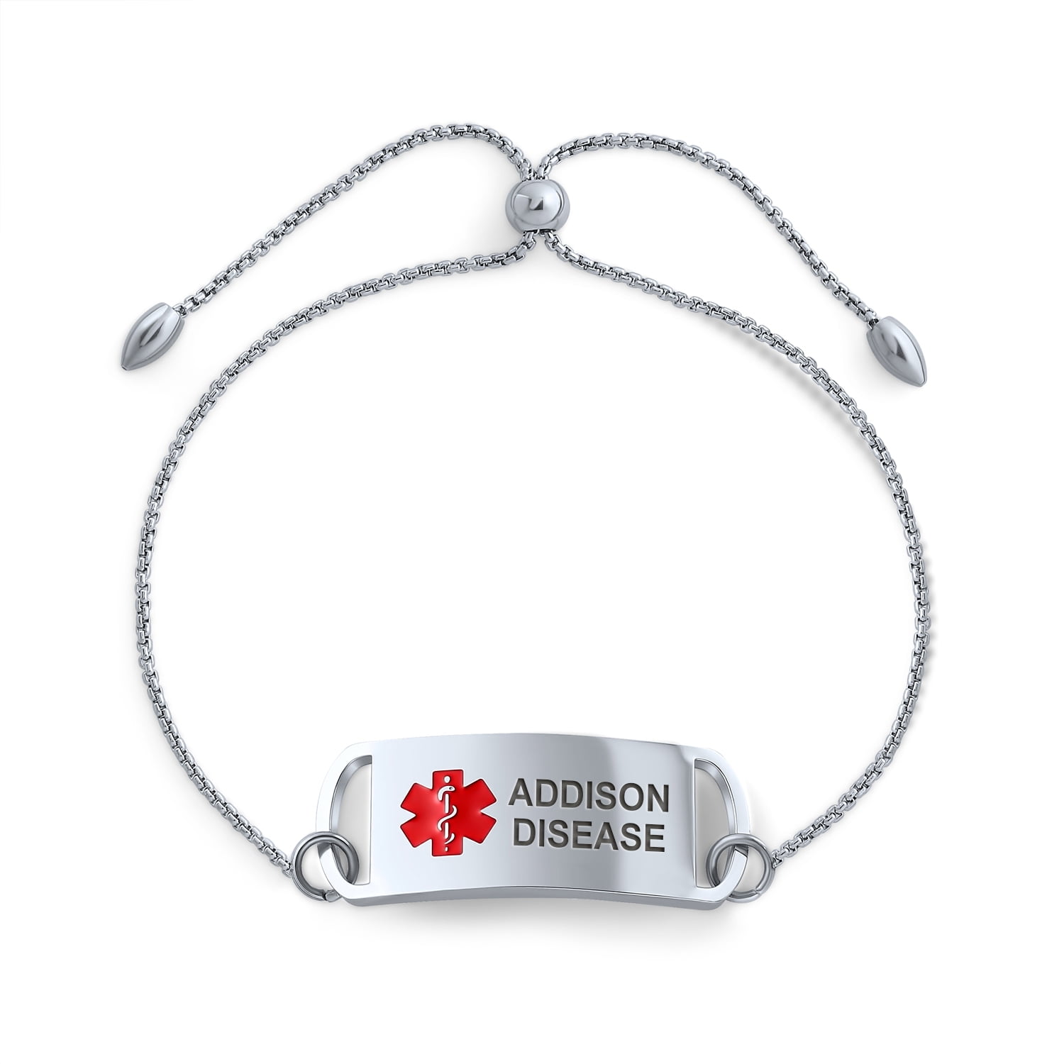 Bling Jewelry Womens Addison Disease Medical Alert ID Name Tag Bolo ...