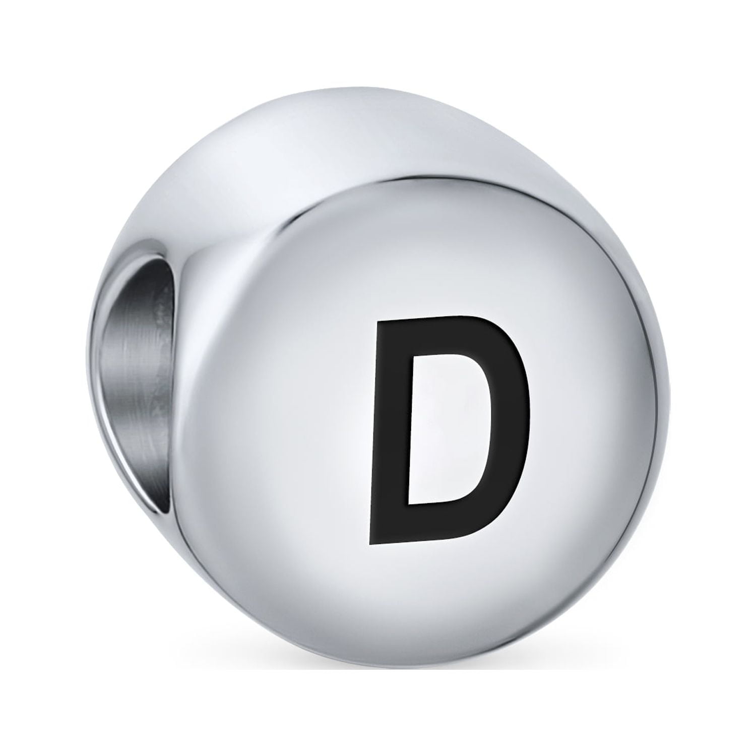 Bling Jewelry Womens Alphabet Initial Round Block Letter Bead Charm ...
