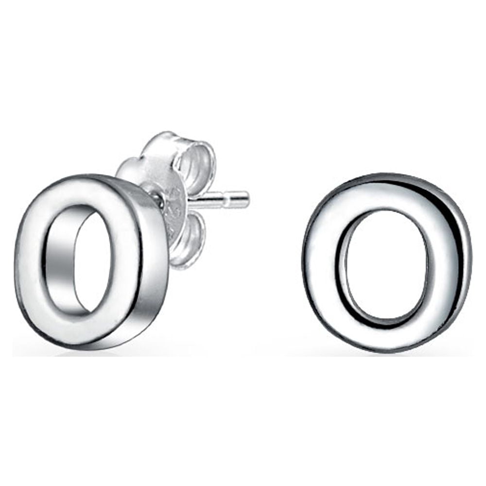 Bling Jewelry Womens ABC Alphabet Initial Stud Earrings in Sterling ...