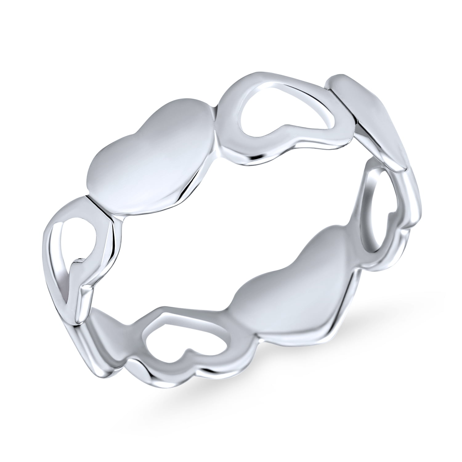 Bling Jewelry Womens Silver Ring: BFF Friendship Open Heart Eternity ...