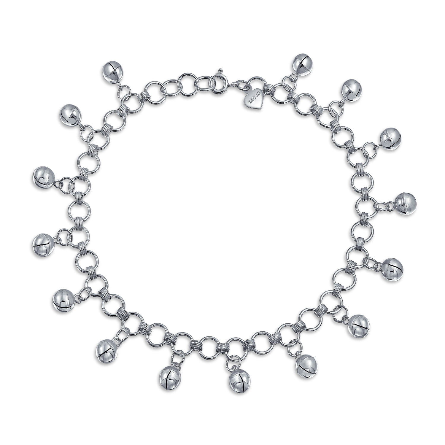 Bling Jewelry Womens Bollywood Jingle Bells Anklet Ankle Bracelet Sterling Silver 9.5 Inch Walmart