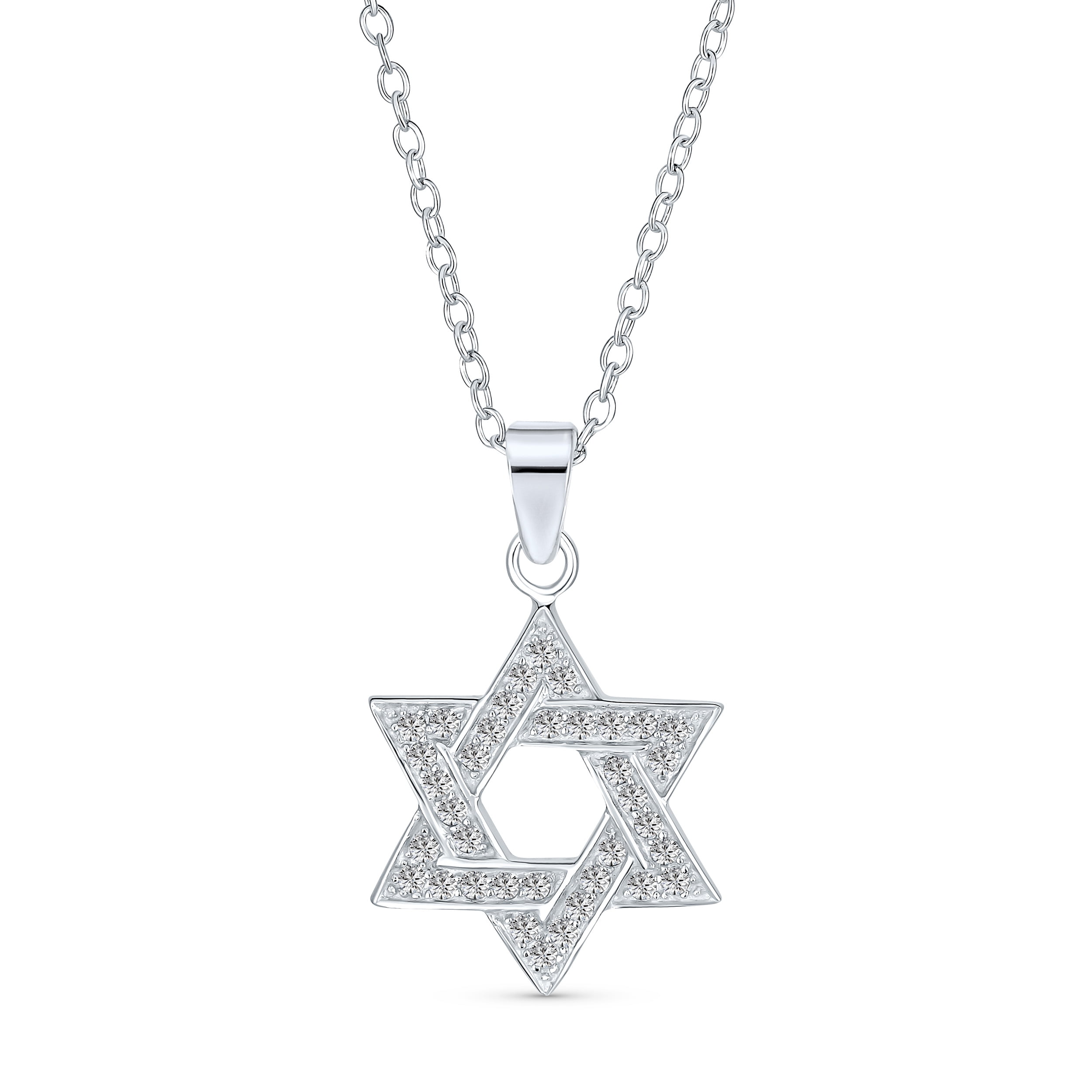 Bling Jewelry Womens Cubic Zirconia Star of David Pendant Necklace 14K ...