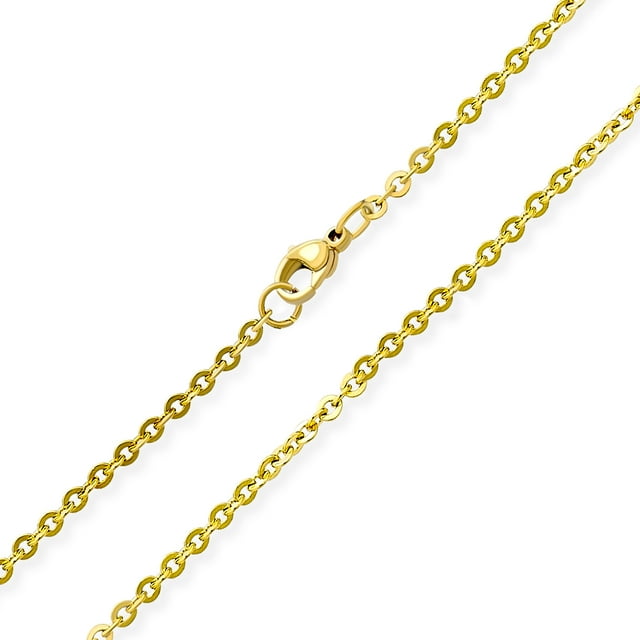 Bling Jewelry Elegant Diamond Cut Rolo Chain Necklace Gold Plated ...