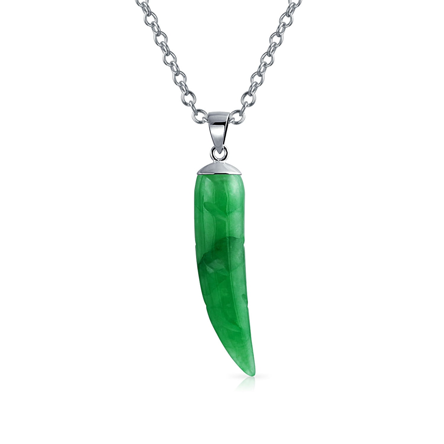 Bling Jewelry Womens Gemstone Necklace Italian Horn Shark Tooth Amulet ...