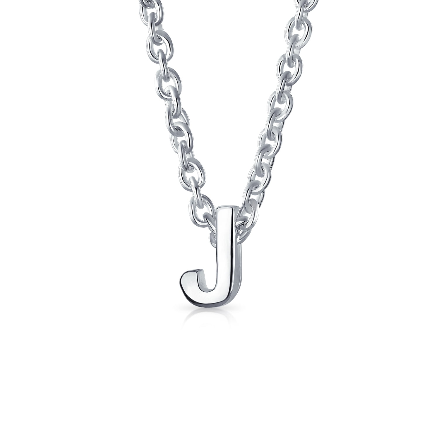 Bling Jewelry Womens Letter J Block Alphabet Initial Pendant Necklace ...