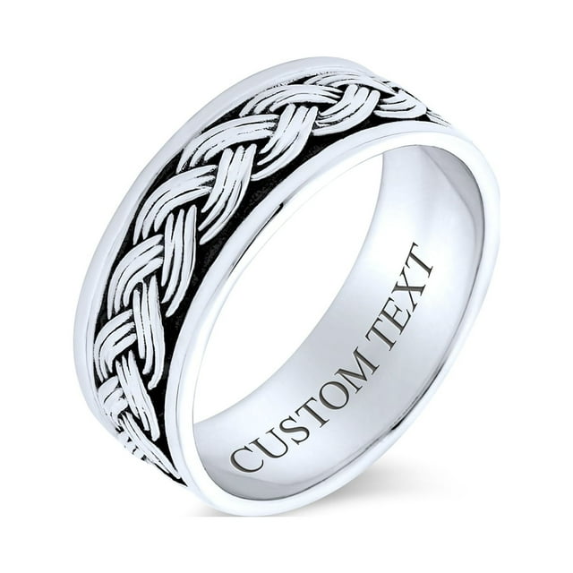 Bling Jewelry Womens Mens Silver Ring - Heavy Braided Wheat Weave ...