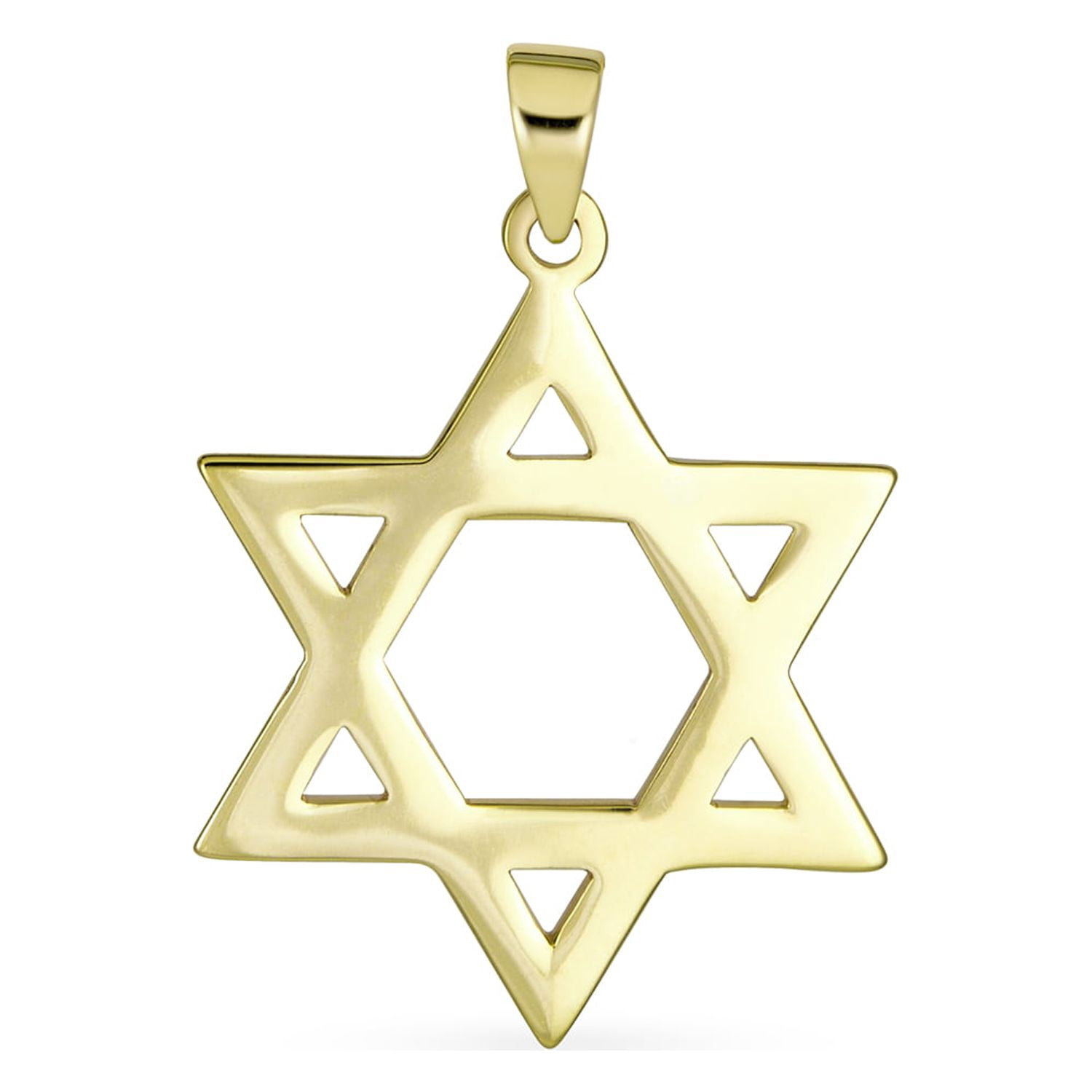 Bling Jewelry Mens Genuine 14K Gold Pendant Necklace Star of David ...