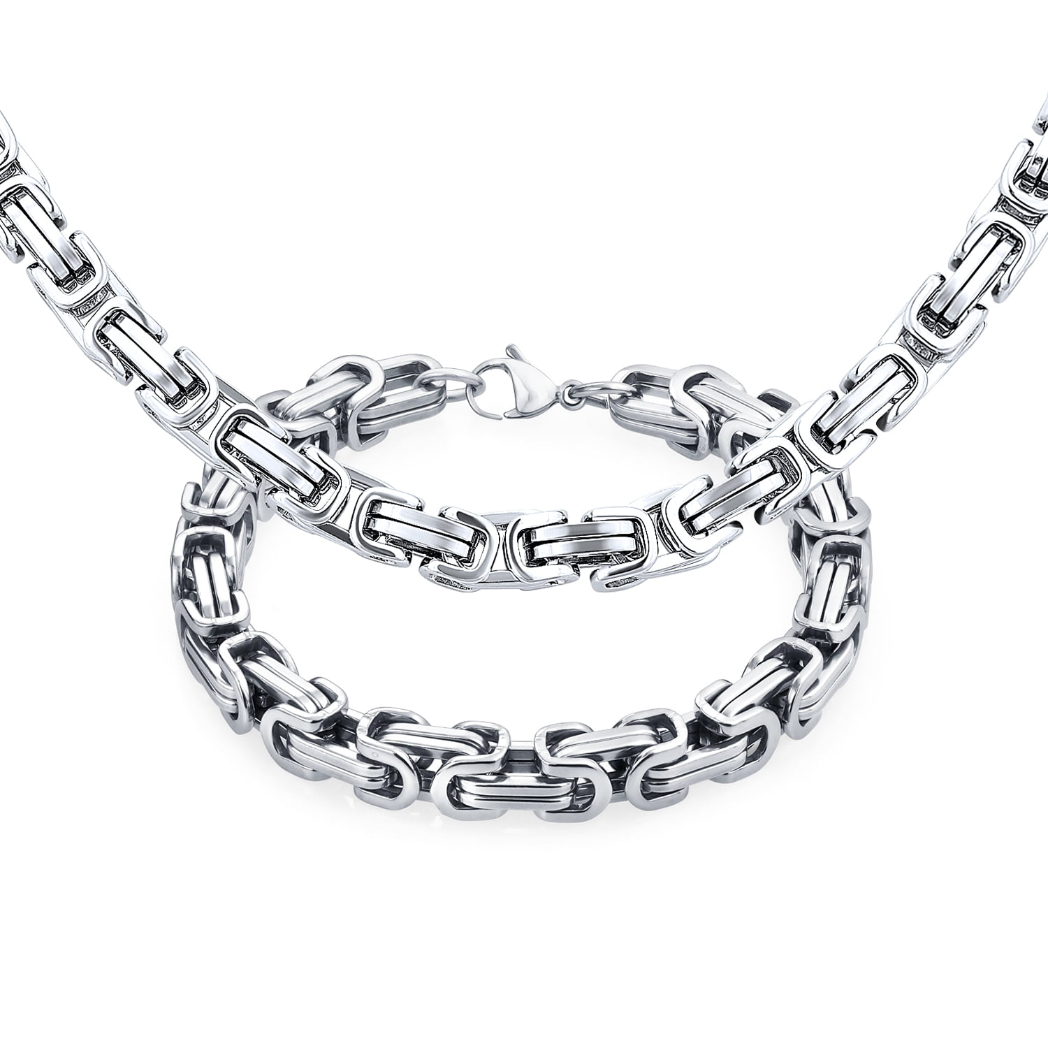 Bling Jewelry Mens Mechanic Byzantine Jewelry Set Urban Biker Necklace ...