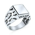 Bling Jewelry Mens Men's Silver Ring: Cuban Curb Link Chain Initial ...