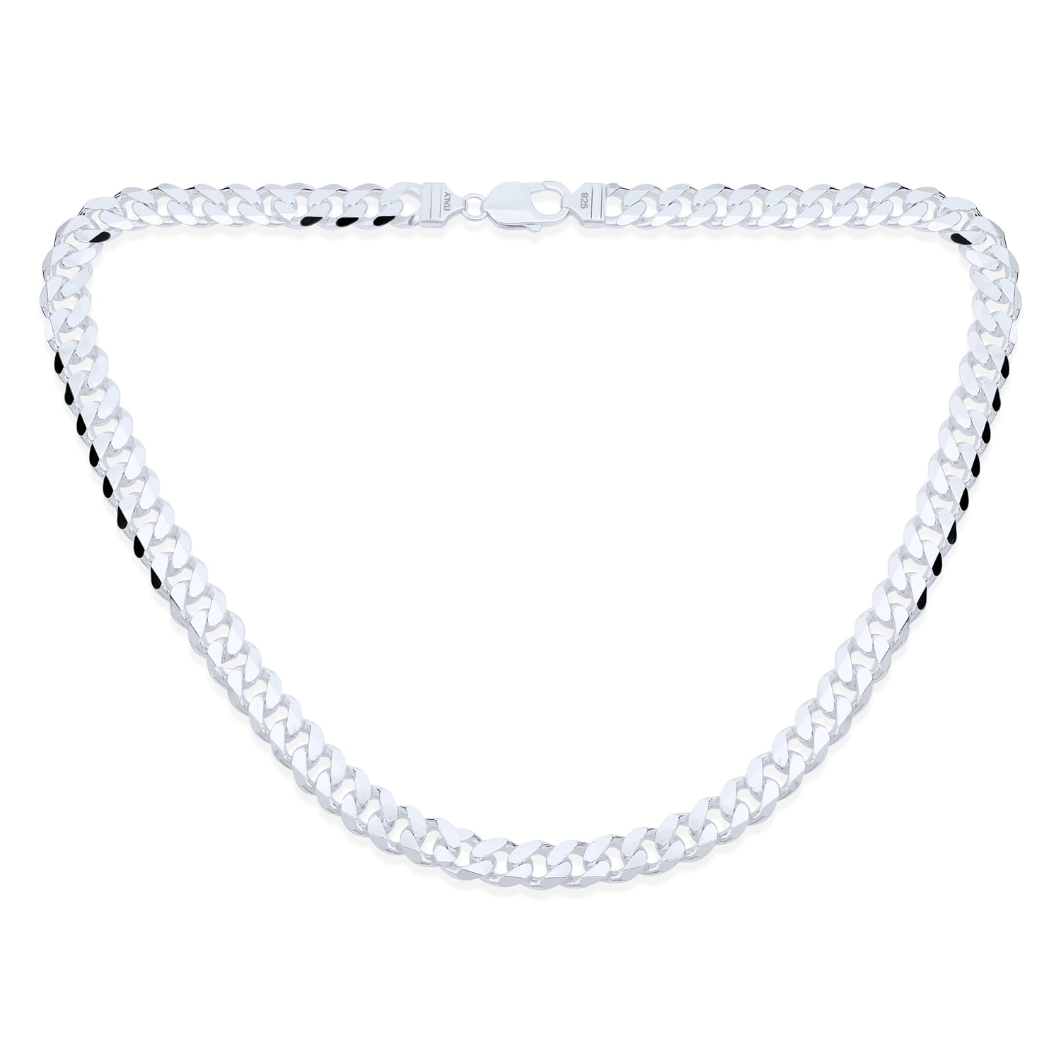 Bling Jewelry Mens Men's Solid Sterling Silver 8MM Miami Cuban Chain ...