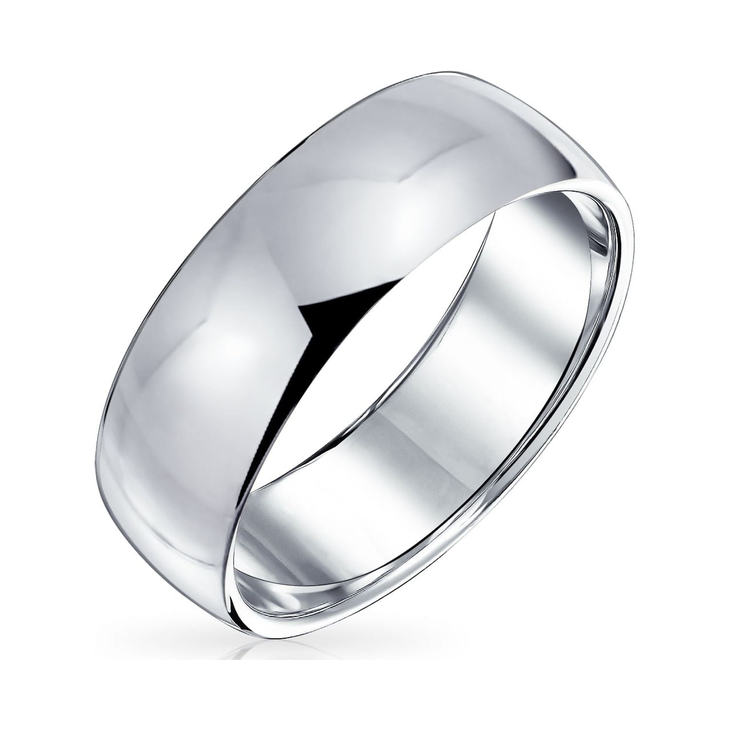 Bling Jewelry Mens Unisex Classic Minimalist Dome Sterling Silver Ring ...