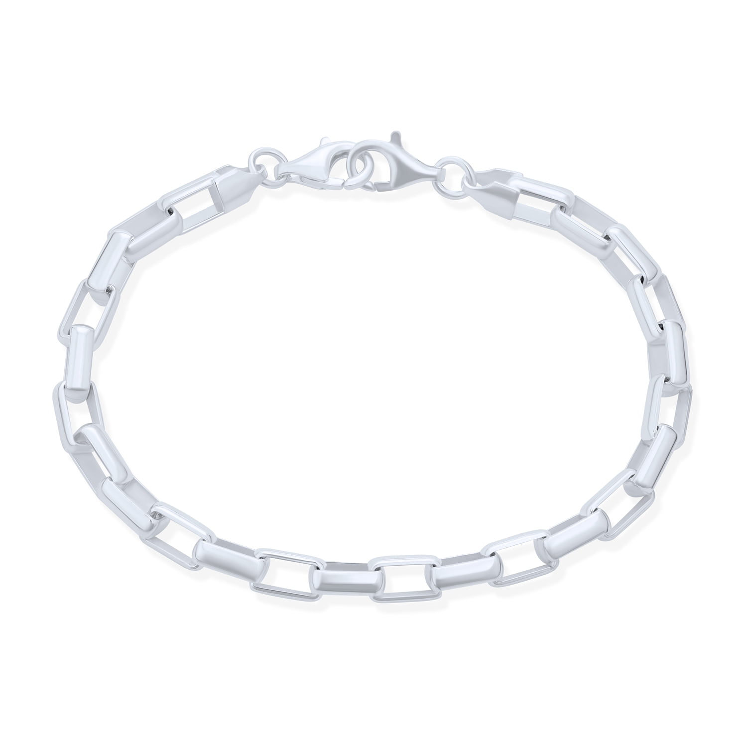 Bling Jewelry Mens 4.2MM Rectangular Chain Link Bracelet Sterling ...