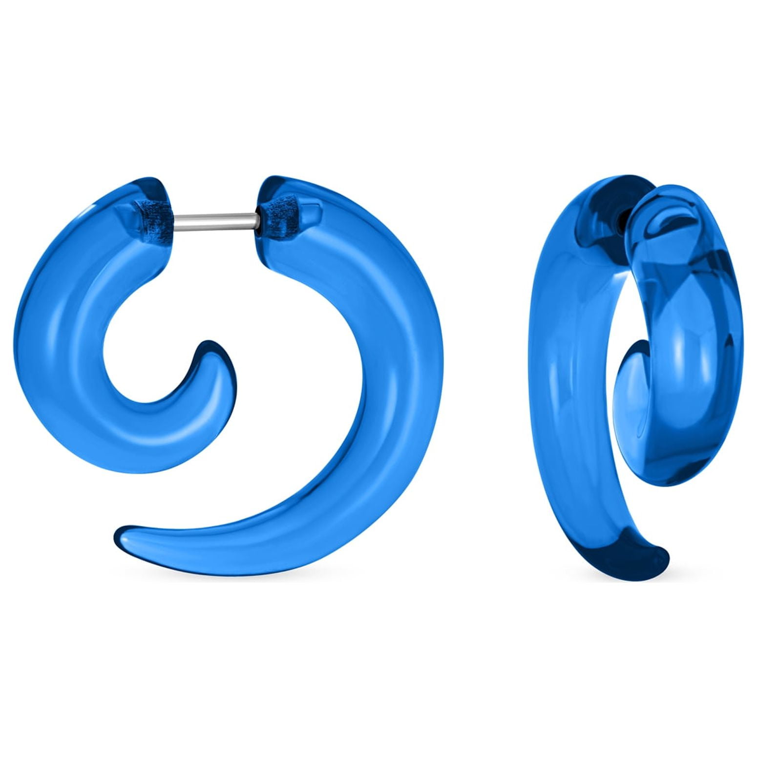 Bling Jewelry Mens Round Blue Swirl Spiral Tribal Ear Plug Taper ...