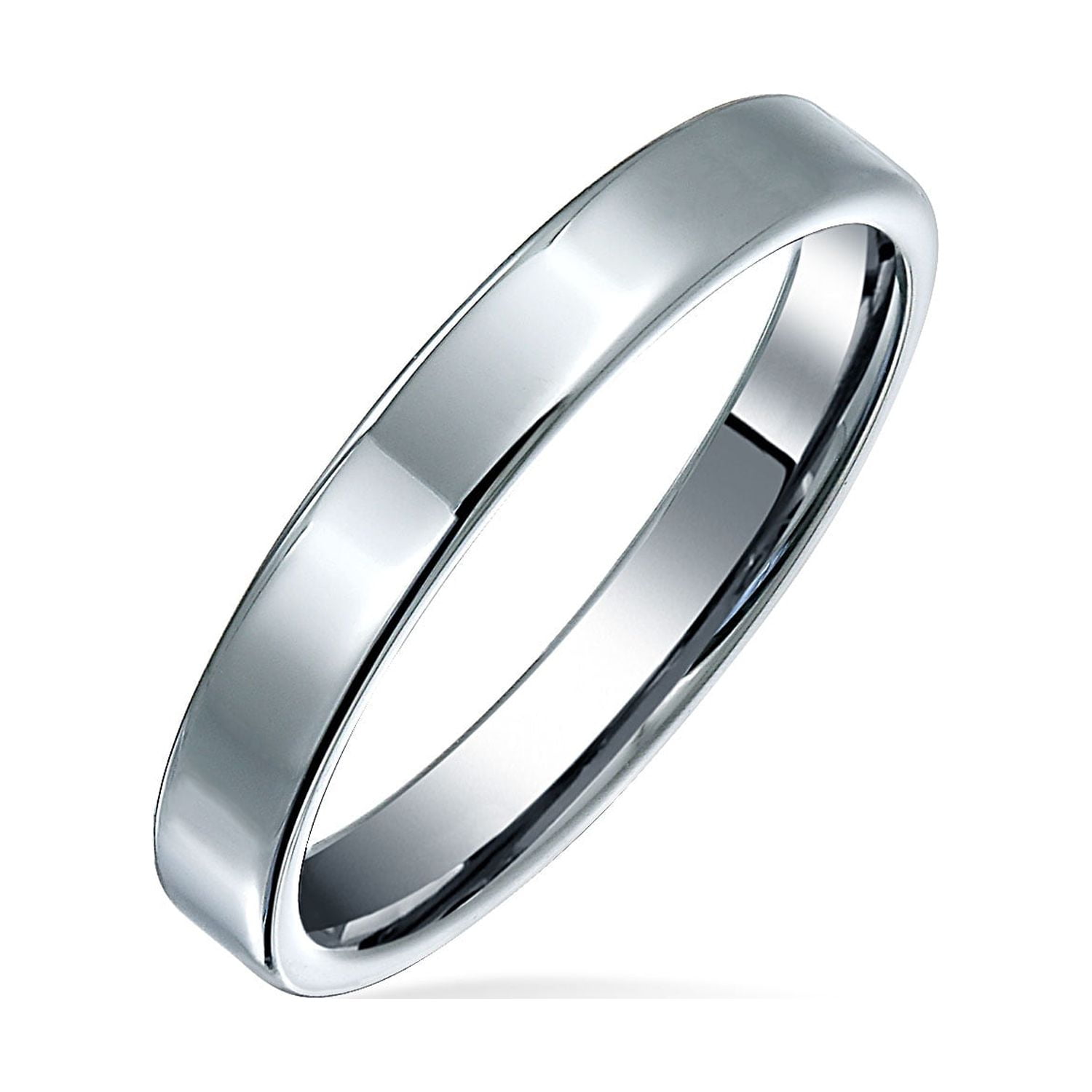 Bling Jewelry Mens Unisex Tungsten Wedding Band Thin Cigar Flat Couples ...
