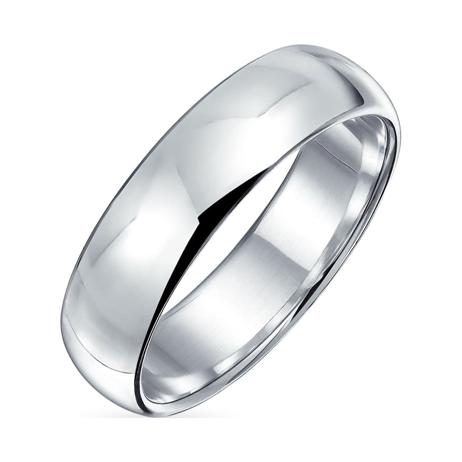 Platinum 5mm Plain Classic Dome Wedding Band Ring Size 9 - Walmart.com