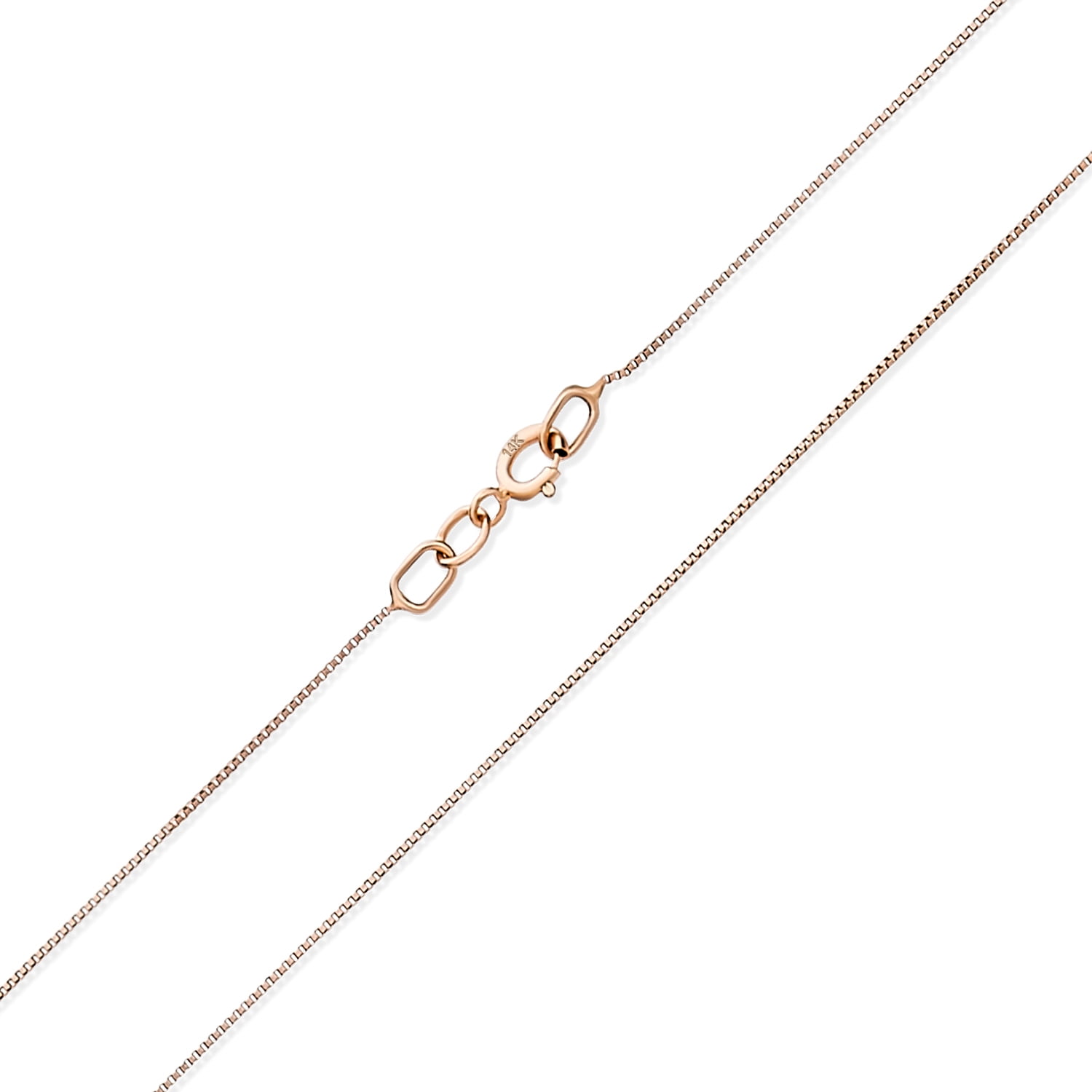 Bling Jewelry Womens 1.5 mm Thin 14K Rose Gold Box Chain Necklace ...