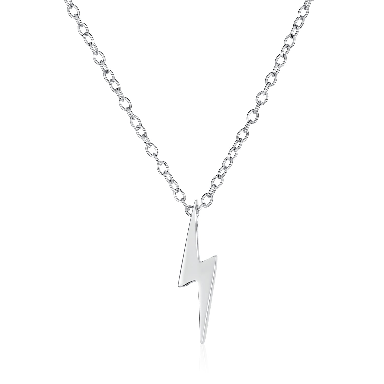 Bling Jewelry Womens Delicate Minimalist Zig Zag Lightning Bolt Pendant ...