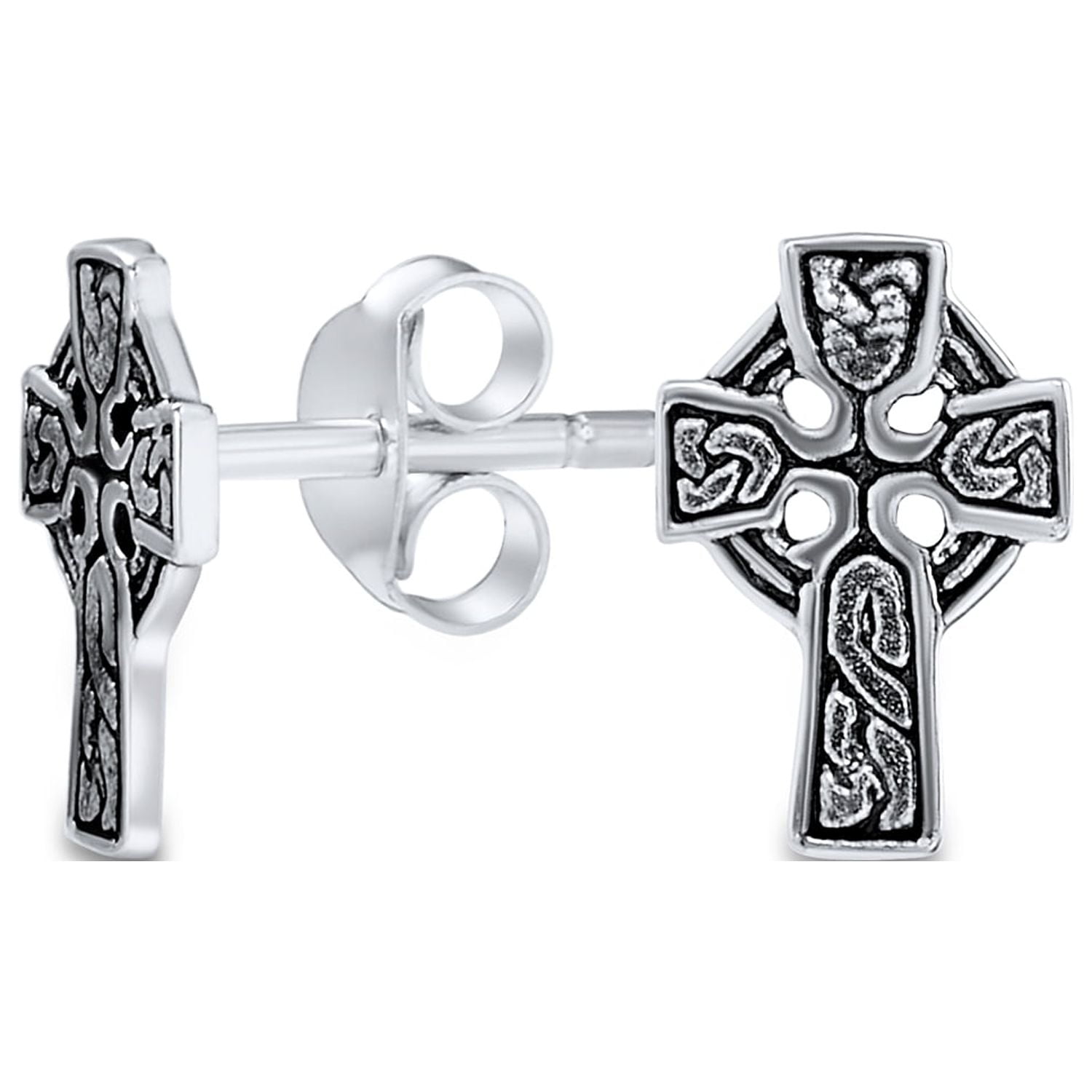 Bling Jewelry Unisex Religious Celtic Knot Cross Stud Earrings in ...