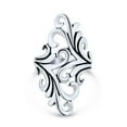 Bling Jewelry Sterling Silver Full Finger Armor Swirl Leaf Vine Ring ...