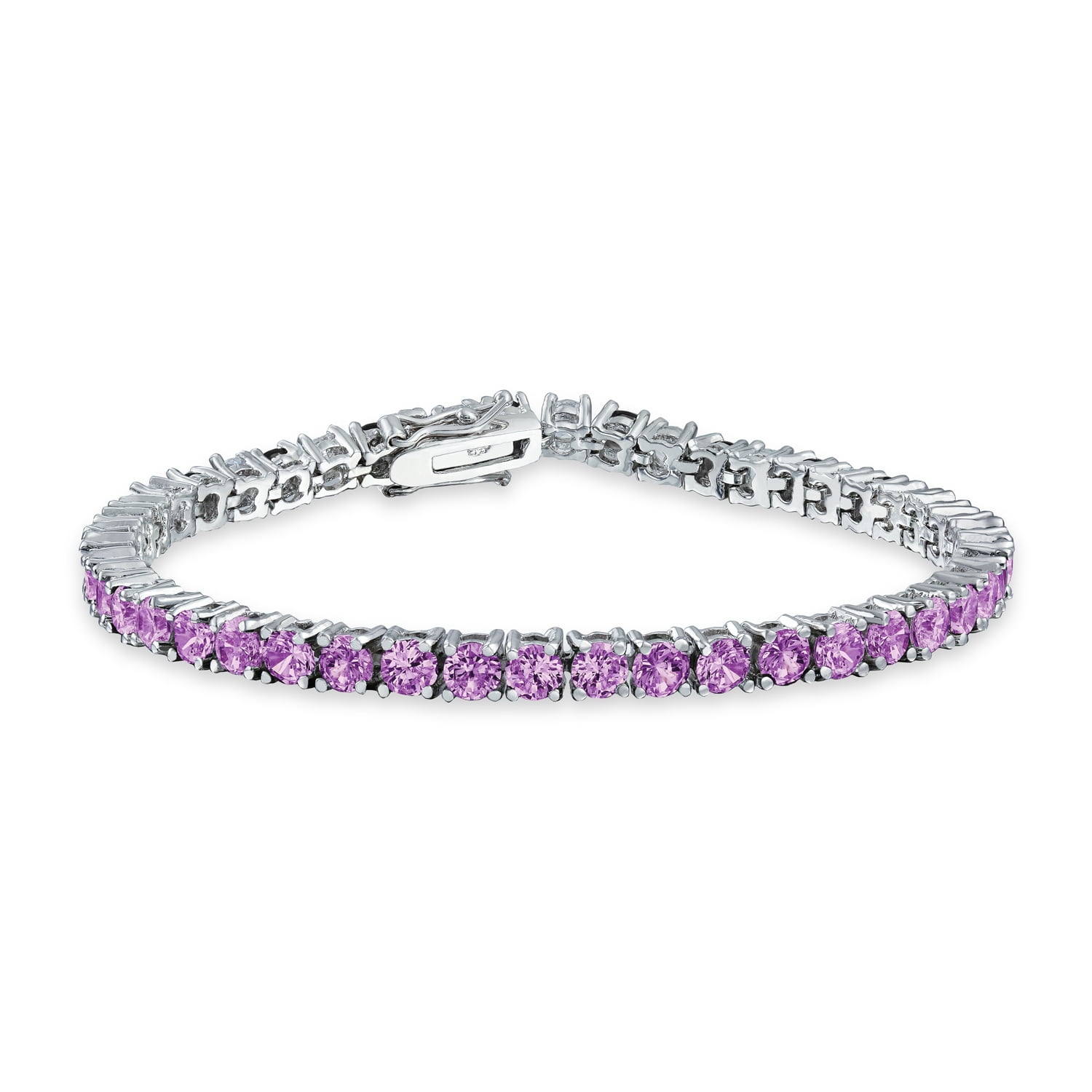 Bling Jewelry Womens 12CTW Solitaire Round CZ Tennis Bracelet Silver ...
