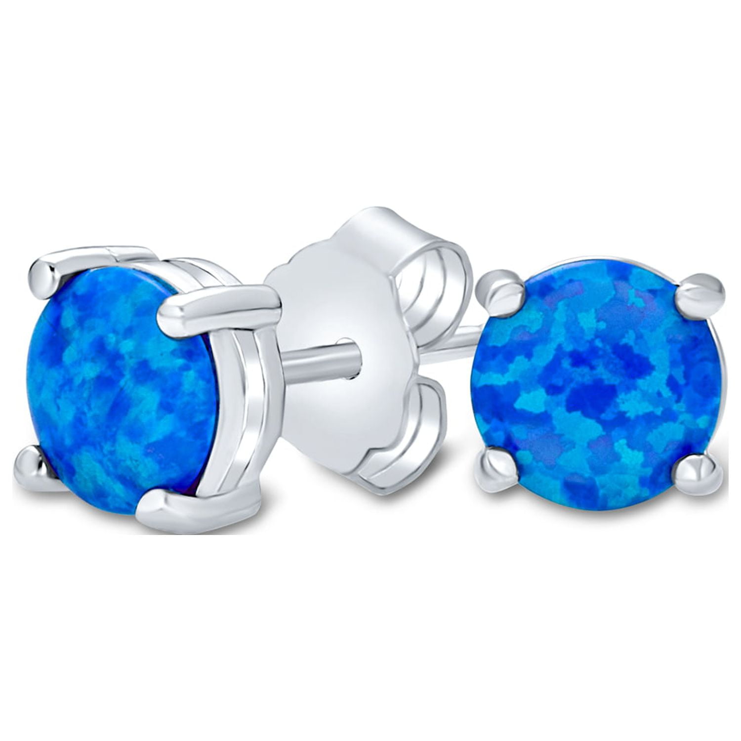 Bling Jewelry Womens 1CT Lab Created Fire Opal Round Solitaire Stud ...